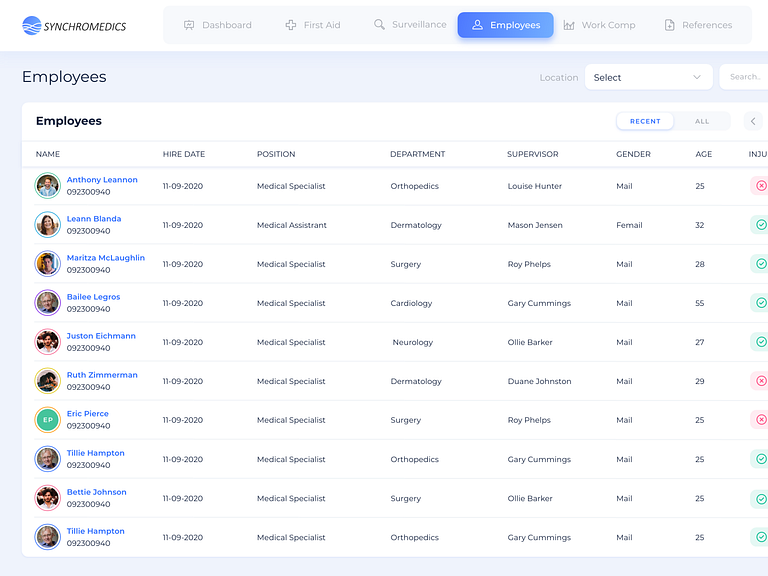 Employees & Profile Screen by Moinul Ahsan on Dribbble