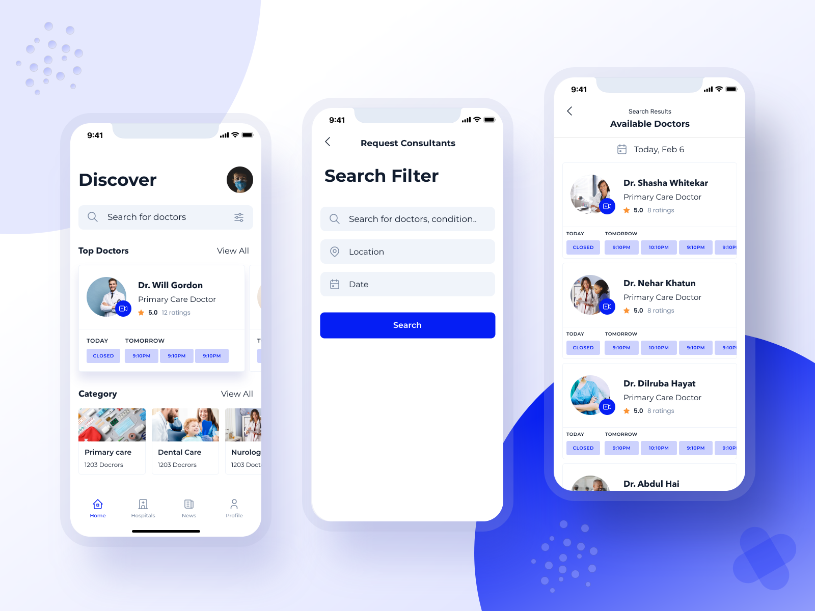 Phealth: Search and Search Results Screen by Moinul Ahsan on Dribbble