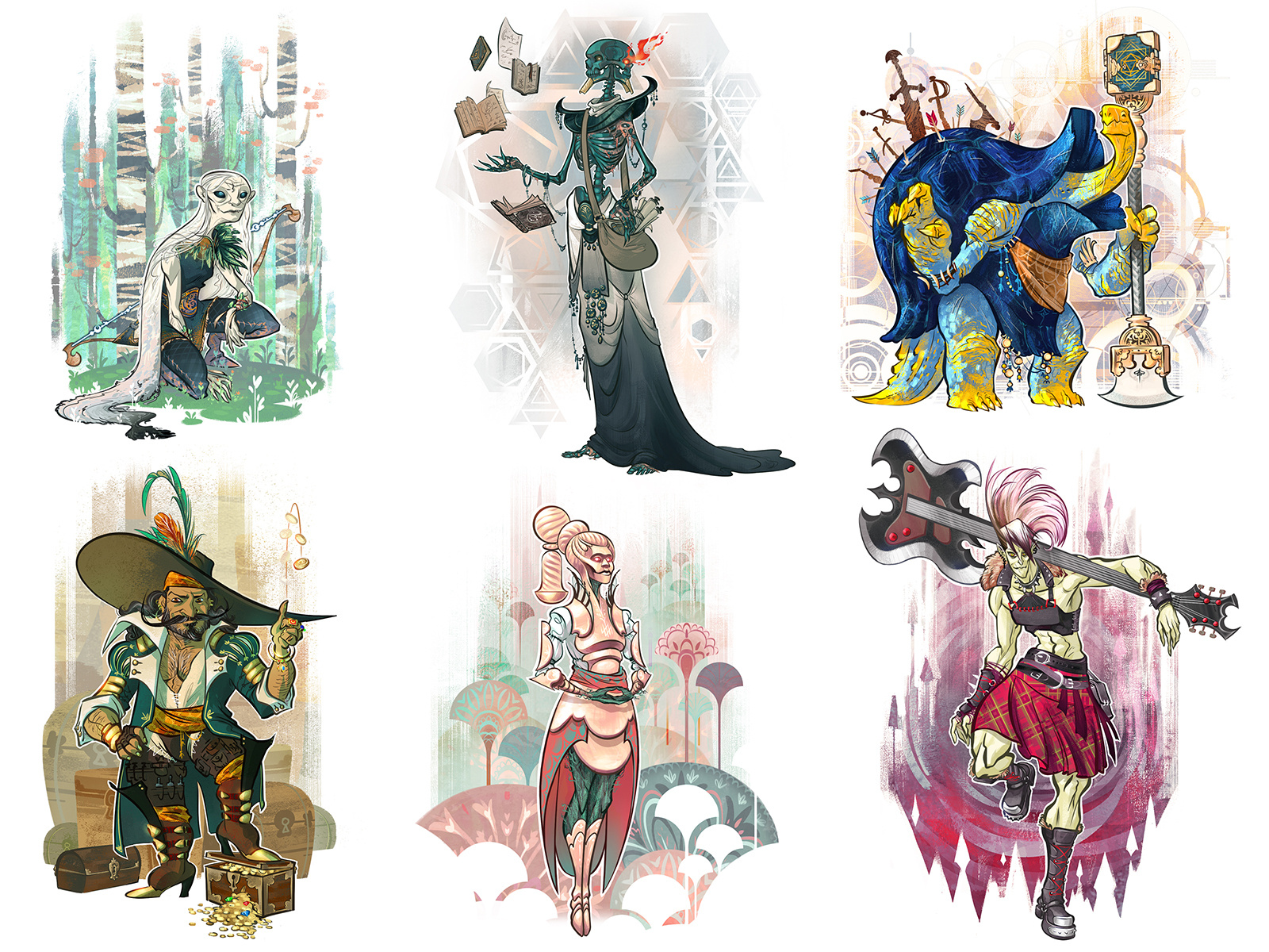 Various fantasy character designs by Oscar Casel on Dribbble