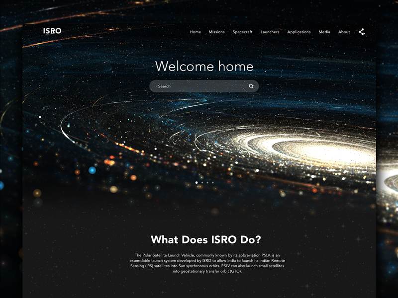 ISRO Website Concept by Deepak Sekar on Dribbble