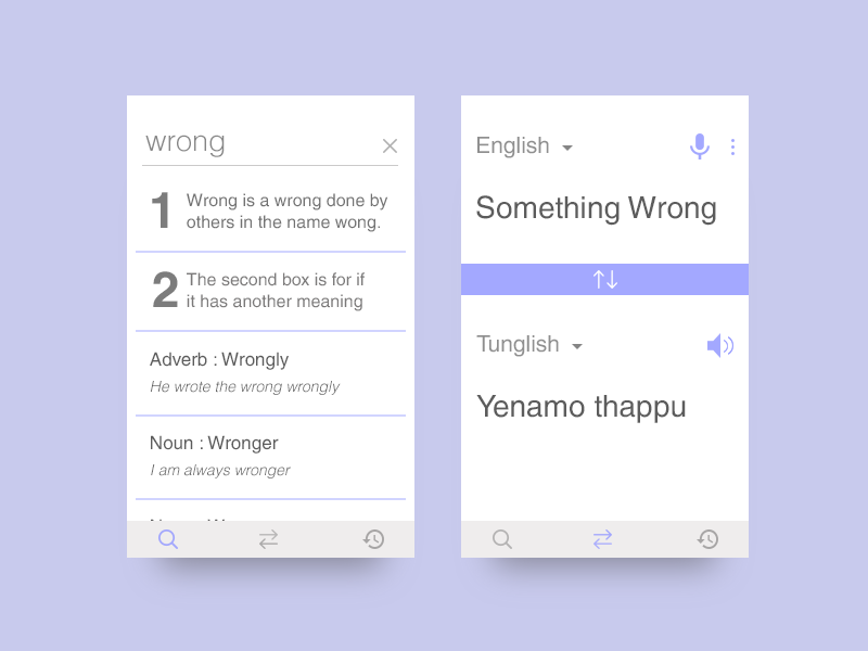 Translate & Dictionary App Ui by Kalesh on Dribbble