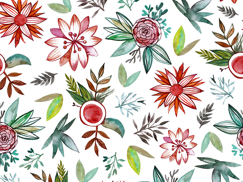 Flowers pattern. by Anastasiia on Dribbble