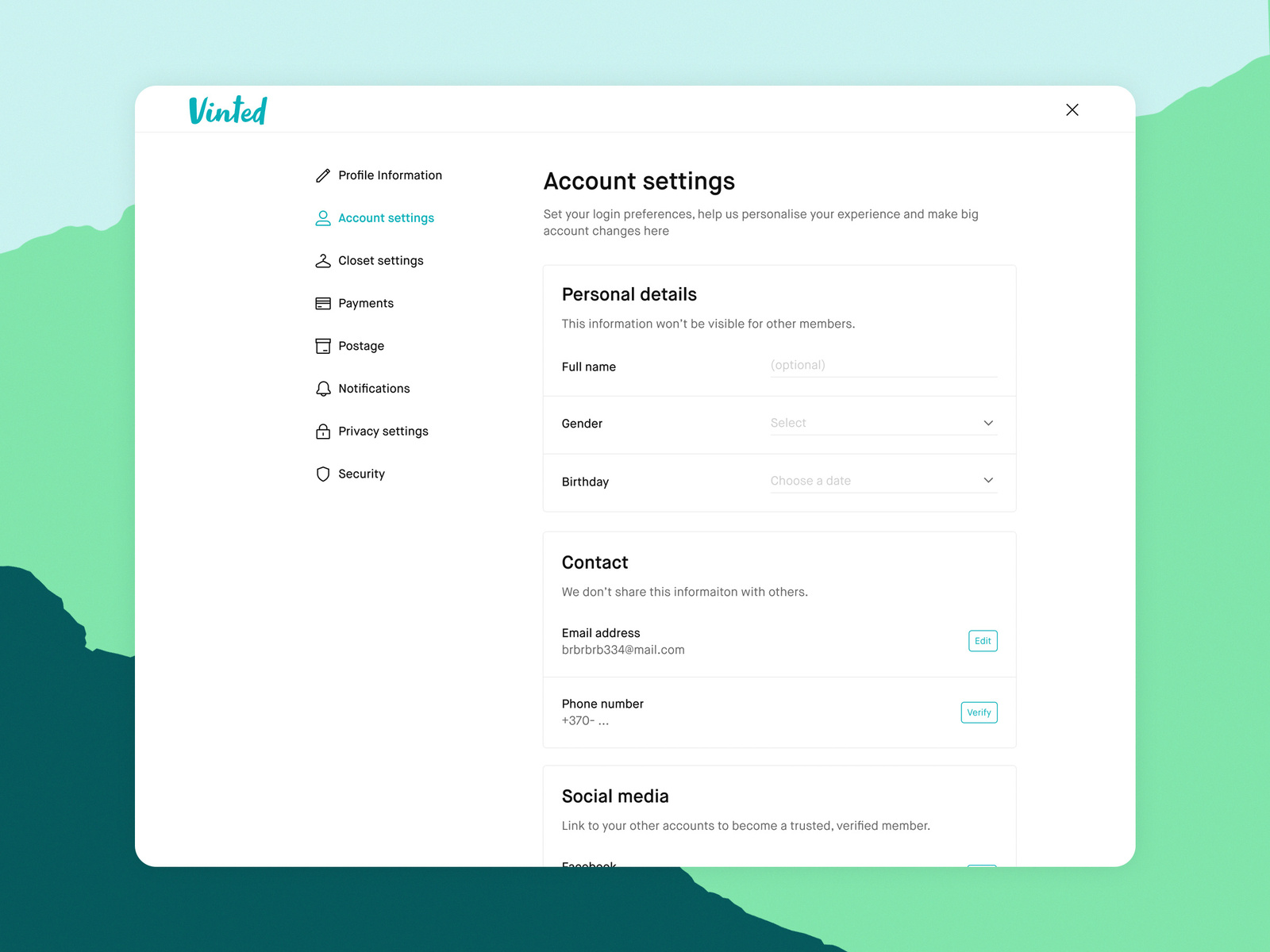 Account Settings By Ina Semionova For Vinted On Dribbble