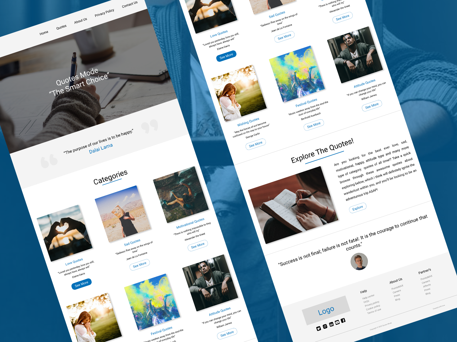 Quotes website by Mohit Singla on Dribbble