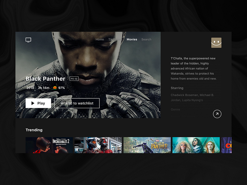Video Streaming Service UI by Andrew Wierzba on Dribbble