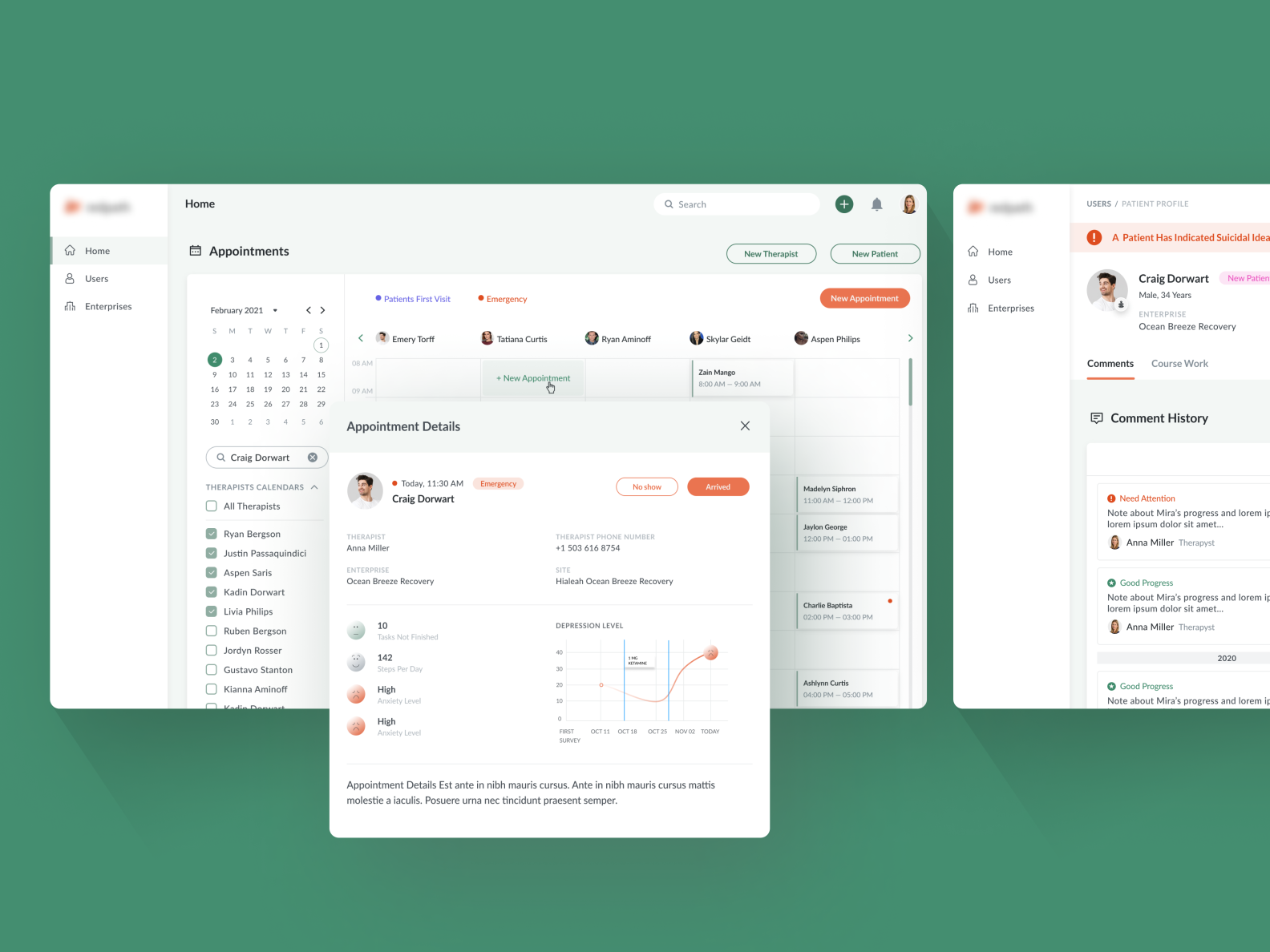 Web-based portal for Clinic Administrators and Therapists by Yulia ...