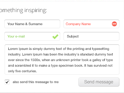 Minimalist contact form by Maciej Mokrzycki on Dribbble