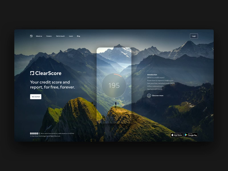 ClearScore Homepage by Matt J Głuszek for MGDesign Studio on Dribbble