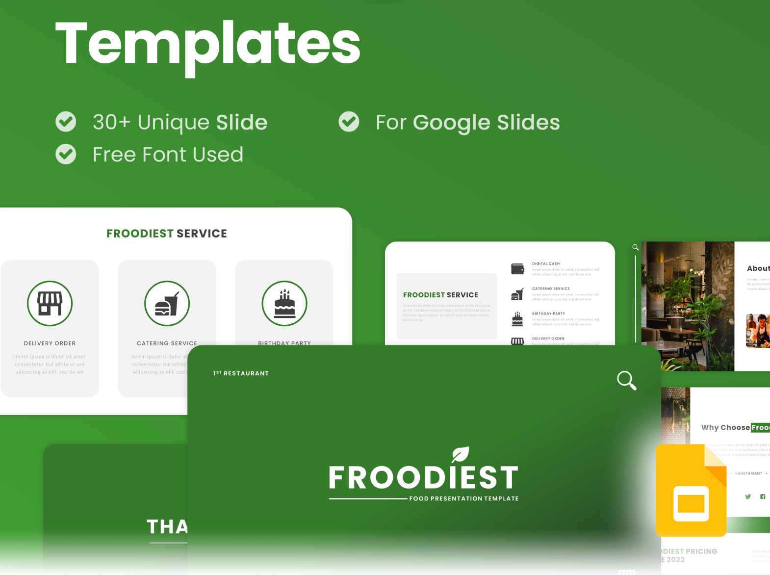 FROODIEST - Food & Culinary Google Slides Template by Slide Shoot on ...