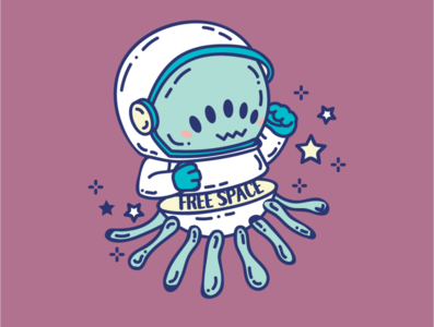 Free Space Monster Vector Illustration by Spirimal on Dribbble