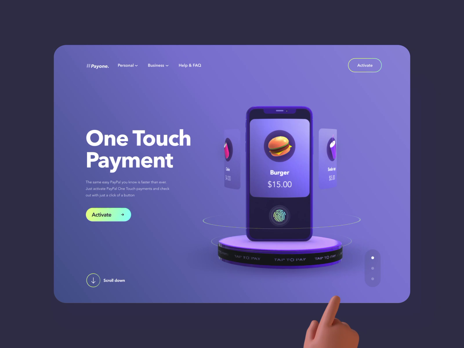 One Touch Payment - Website concept by Mingg on Dribbble