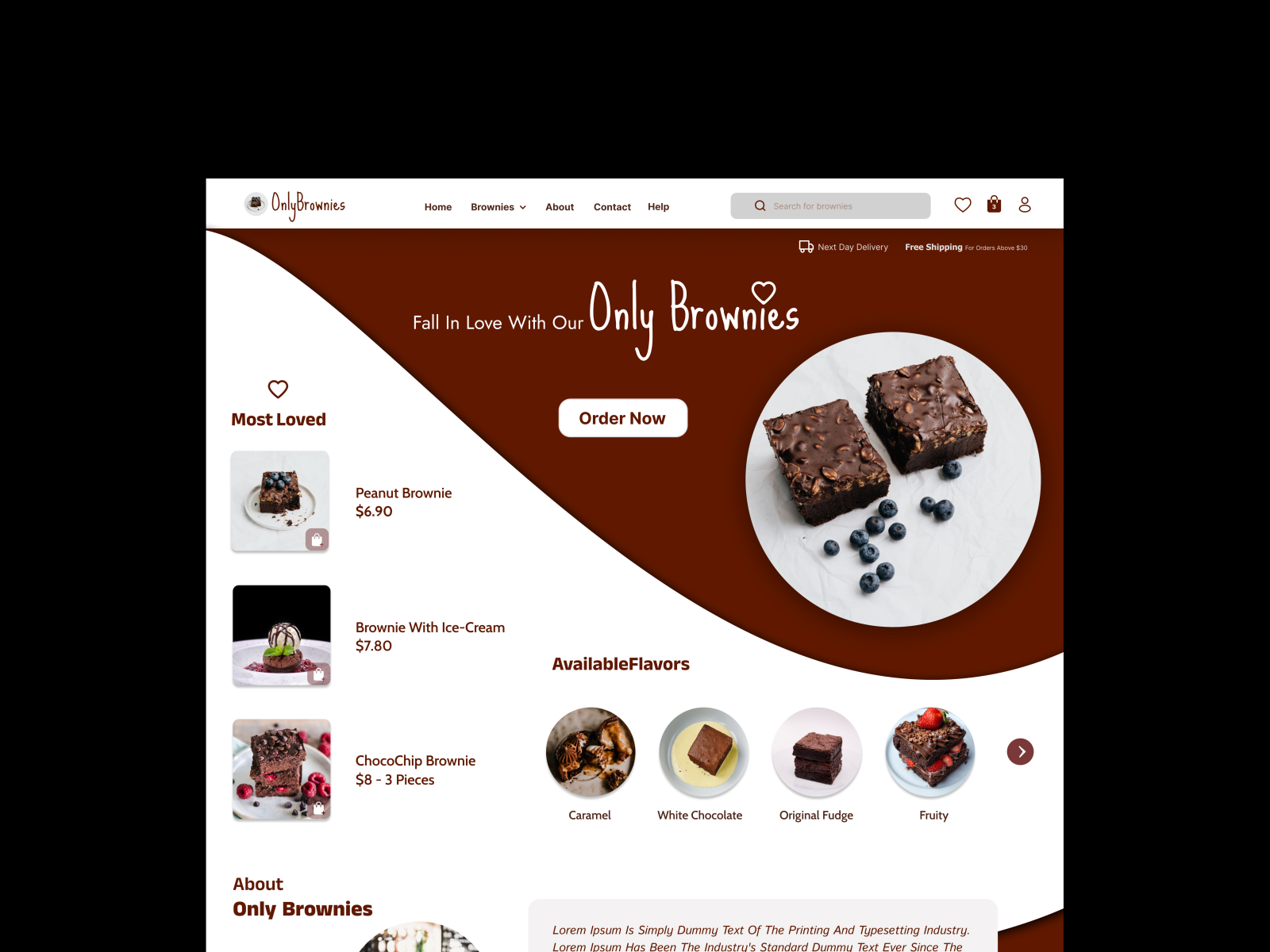 Bakery Shop Online e-commerce page Landing Page by Priyanga Sankar on ...