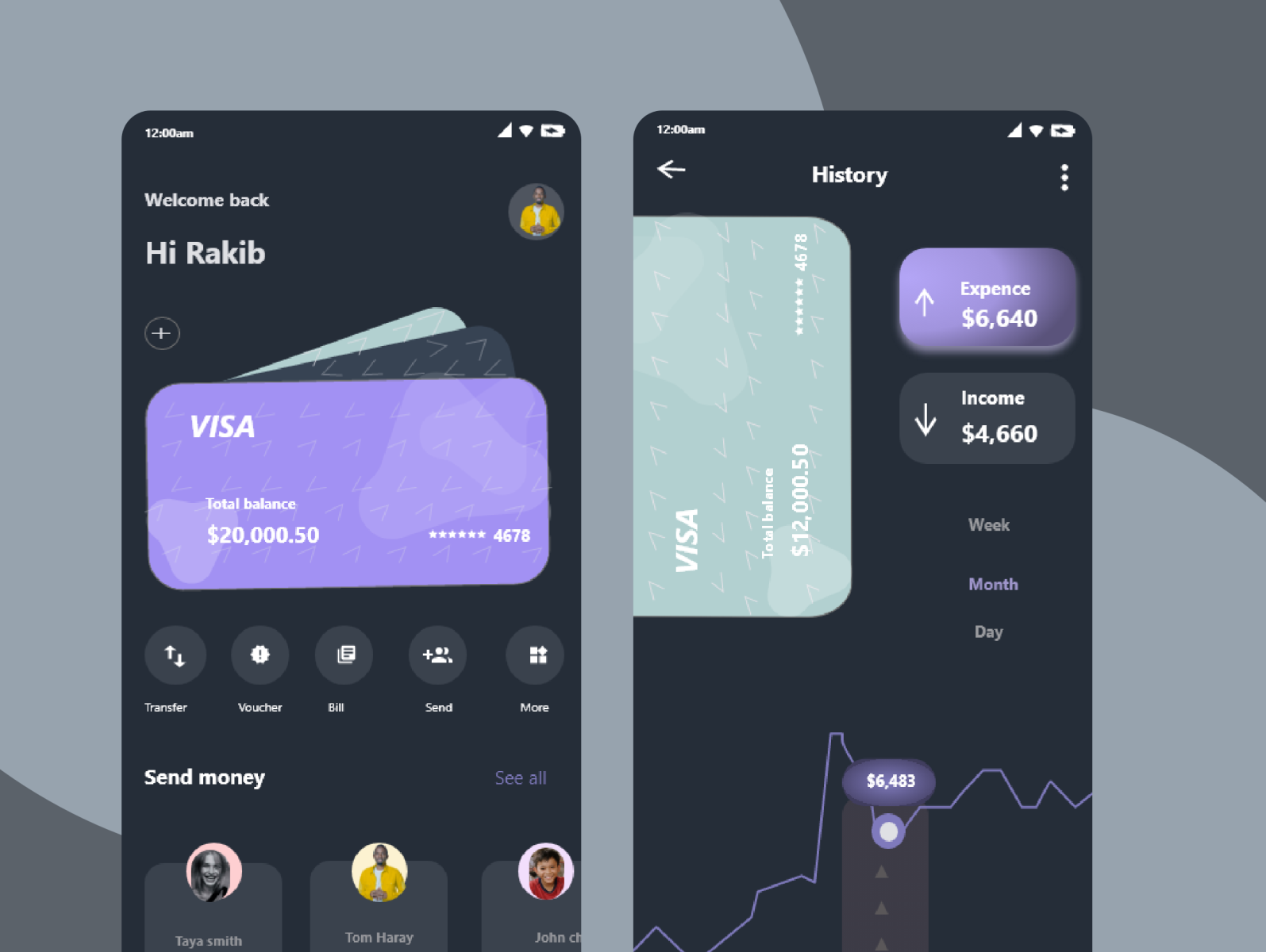 Mobile app by James on Dribbble