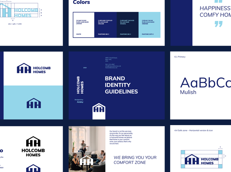 Holcomb Homes logo & brand identity by Amr Araby on Dribbble