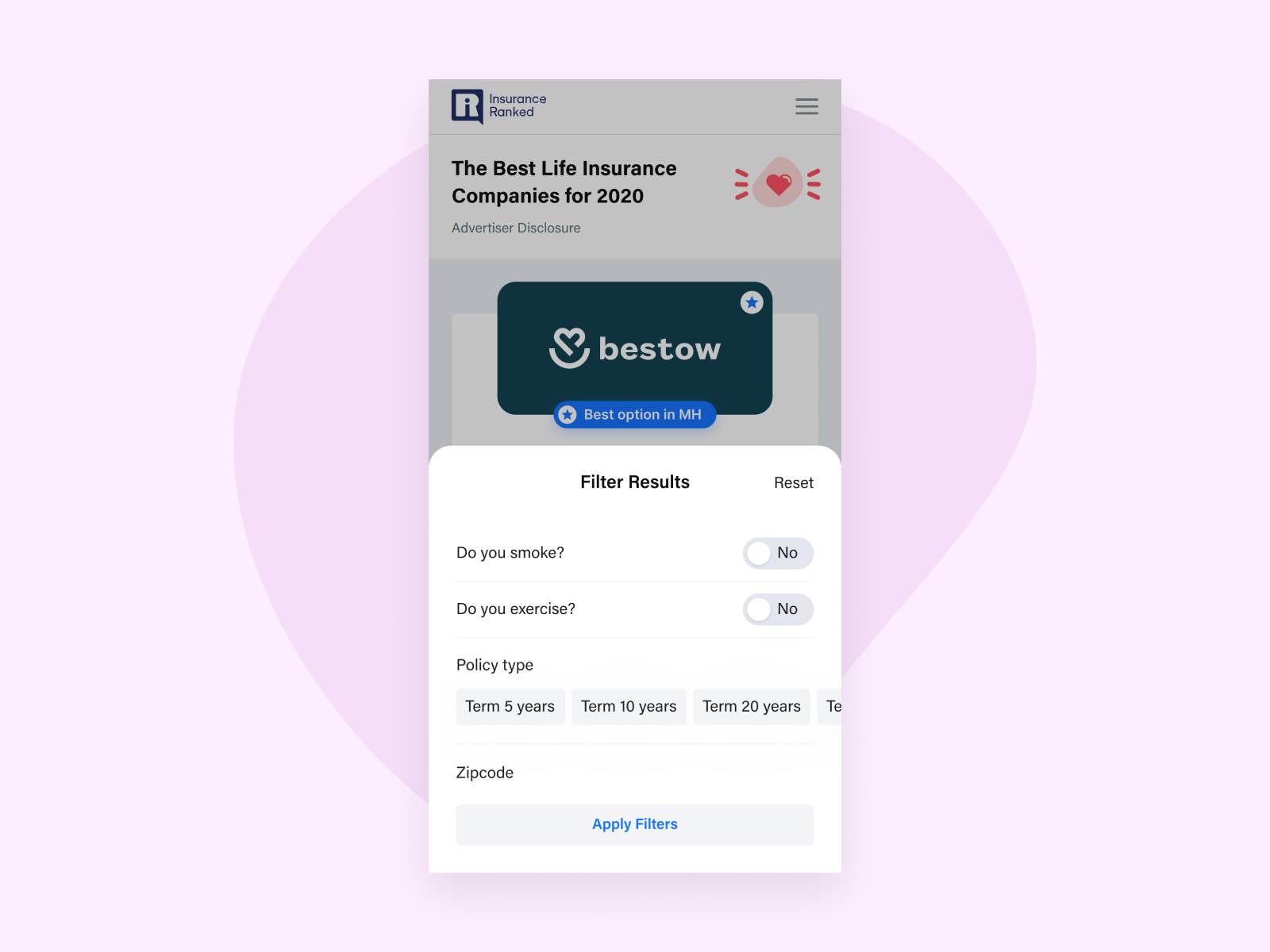 Filter Bottom Sheet - Insurance Ranked by premdayal for Timeless on ...