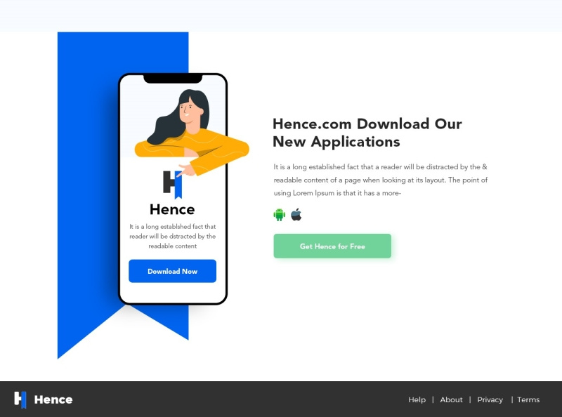 Old Design Mockup for Hence by Rhira on Dribbble