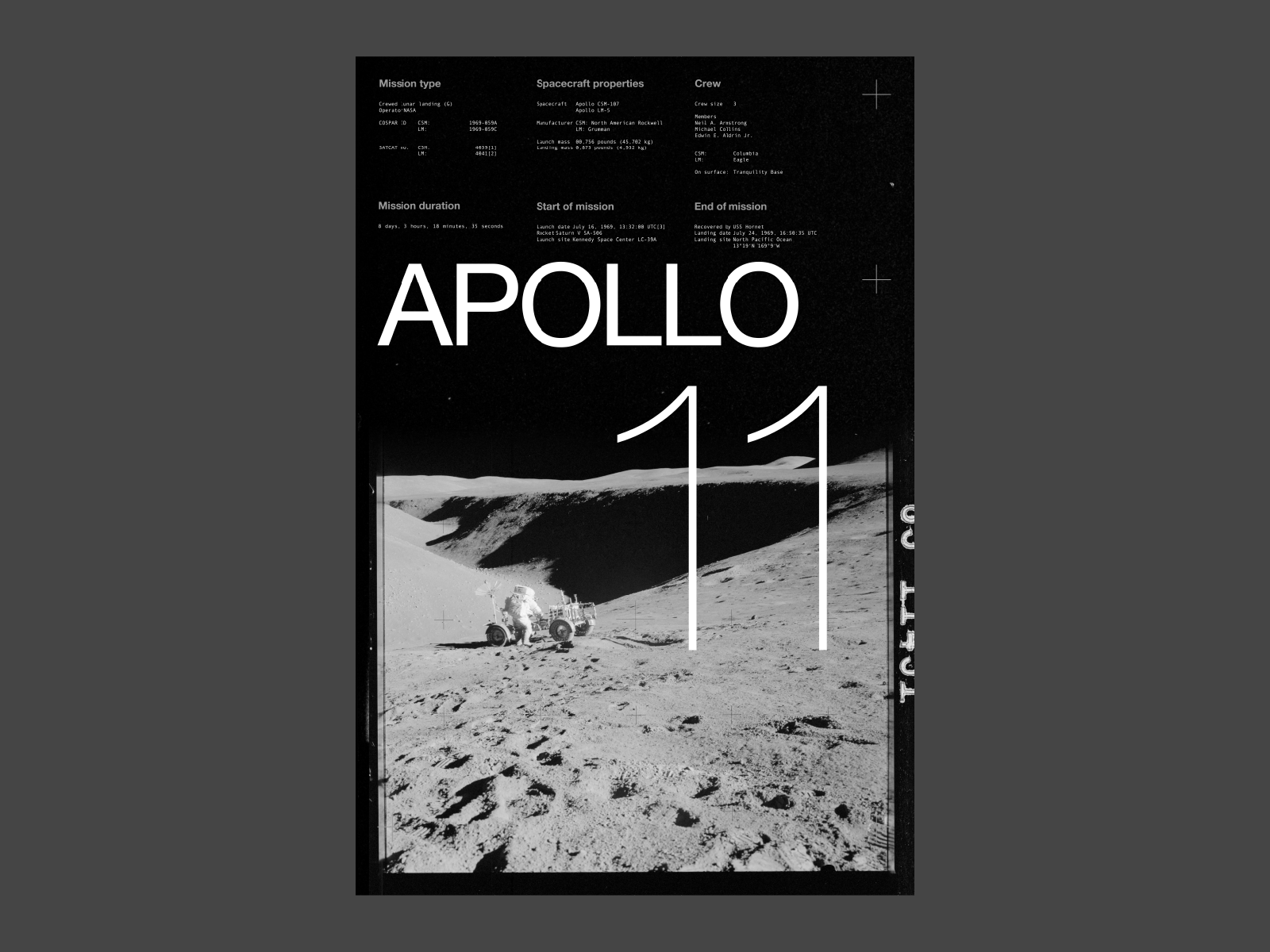 Apollo 11 Timeline Typography
