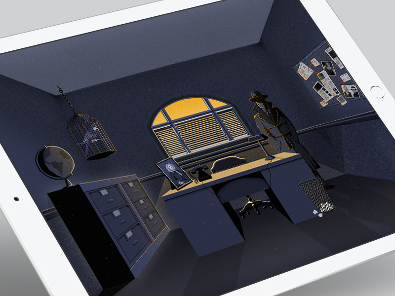 William Jones PI app illustration by Rant on Dribbble