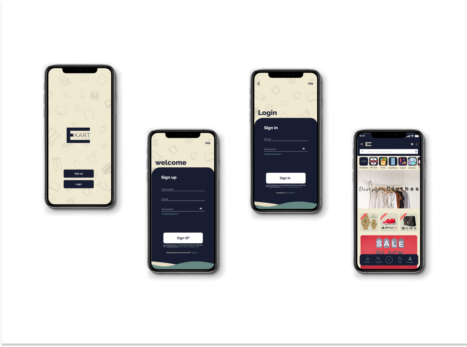 E-Commerce app mockups by ABDULLAH SHAIKH on Dribbble