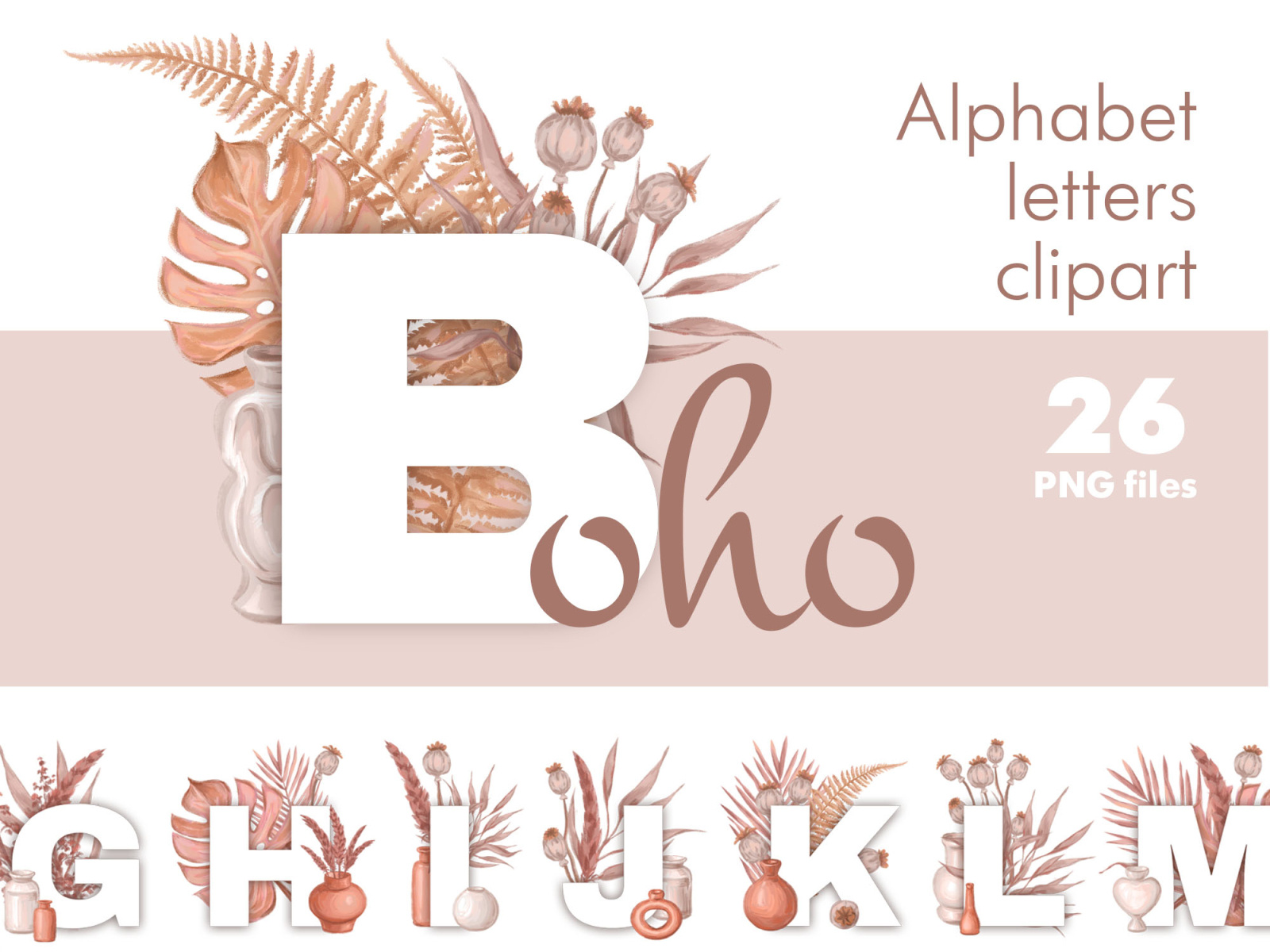 Boho letter clipart by Daria on Dribbble