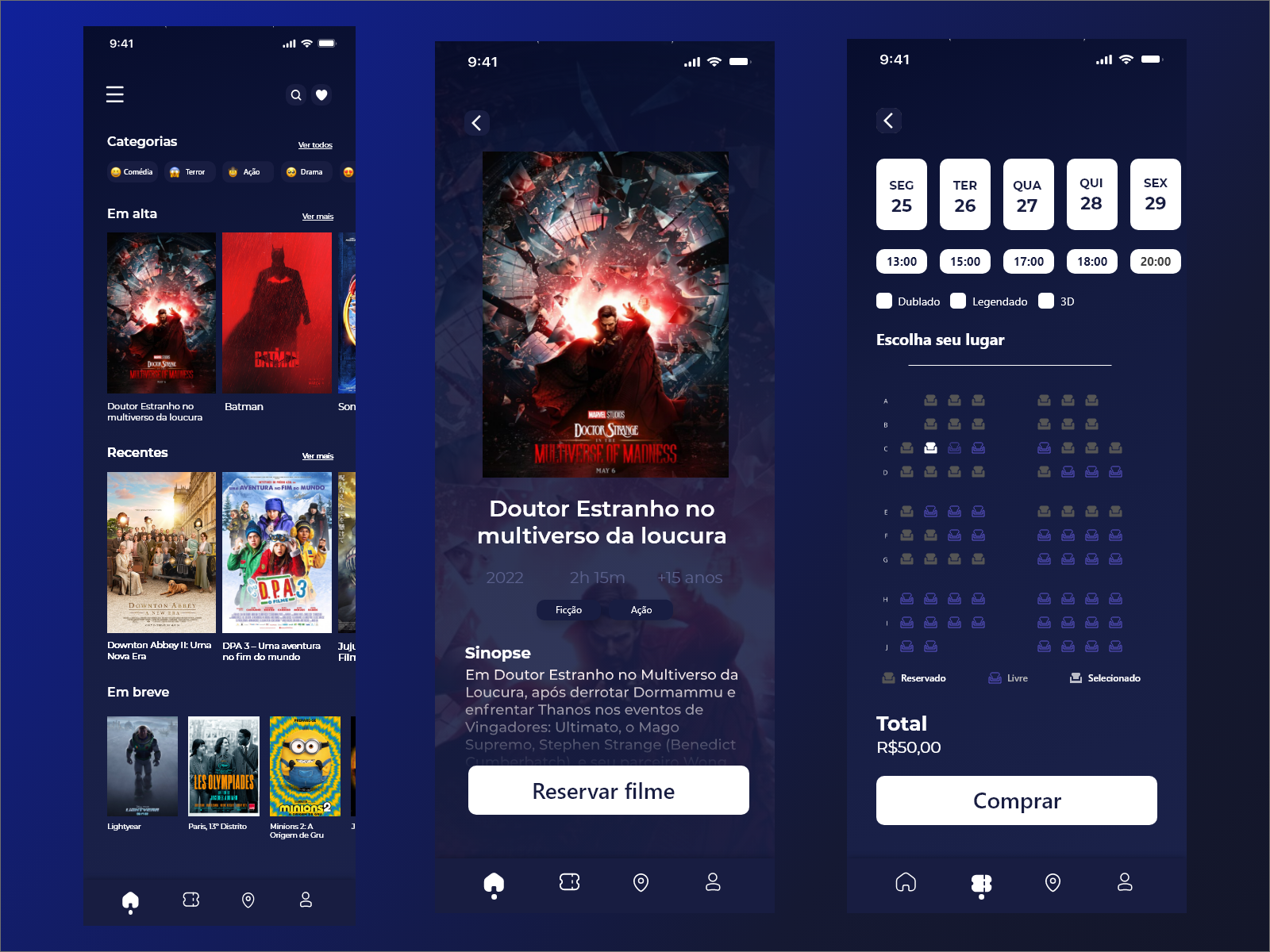 Cinema App by Ana Trindade on Dribbble