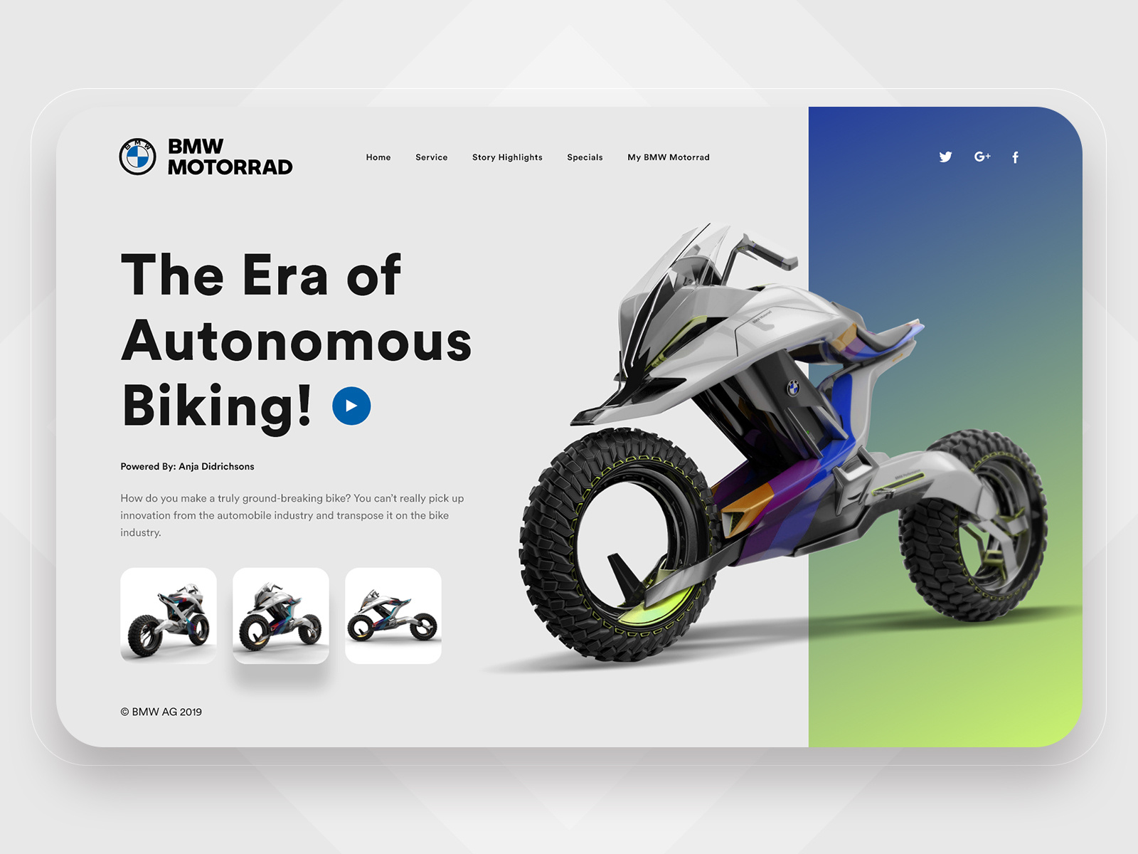 BMW Motorcycle Landing Page by Chirag Chauhan on Dribbble