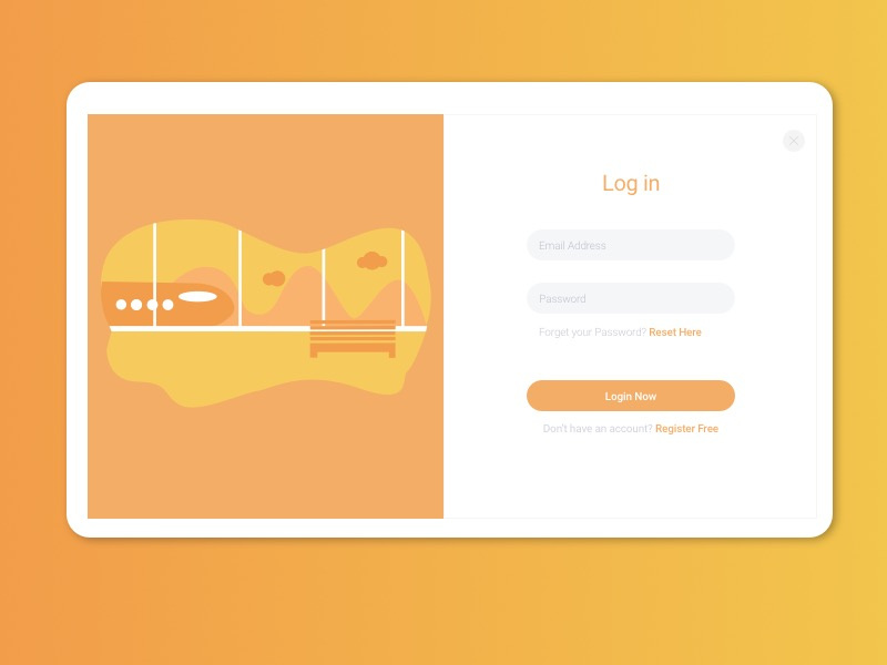 Log in form preview by Diar Shala for ELEMENT Studios on Dribbble