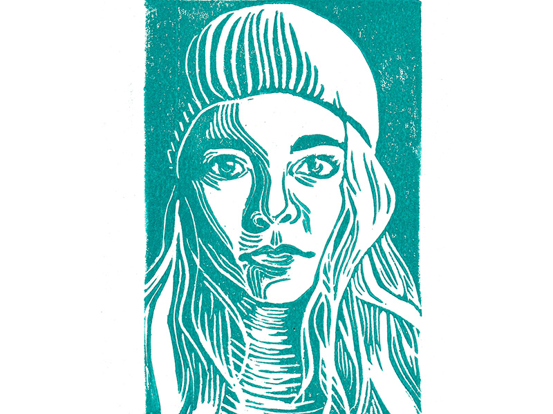 Self Portrait Linocut by Gracie Wilson on Dribbble