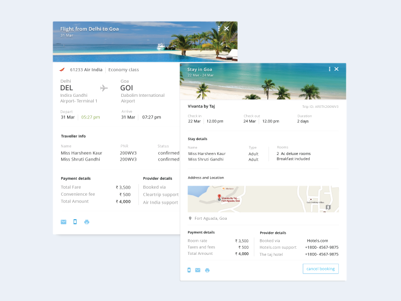 Booking Details – Web by Harsheen Kaur on Dribbble