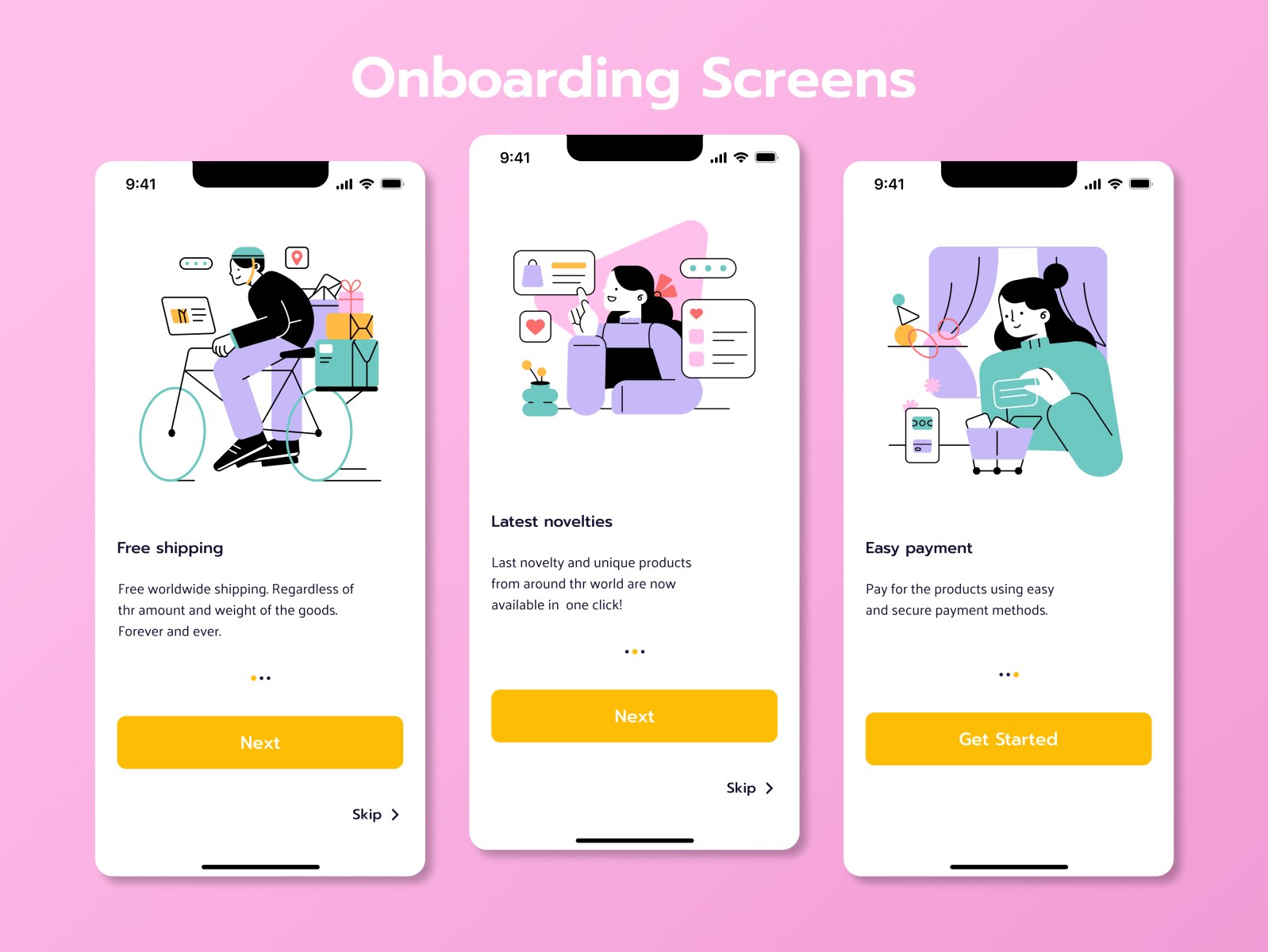 Daily UI Challenge #3 Onboarding by Nikita Hlazyrin on Dribbble