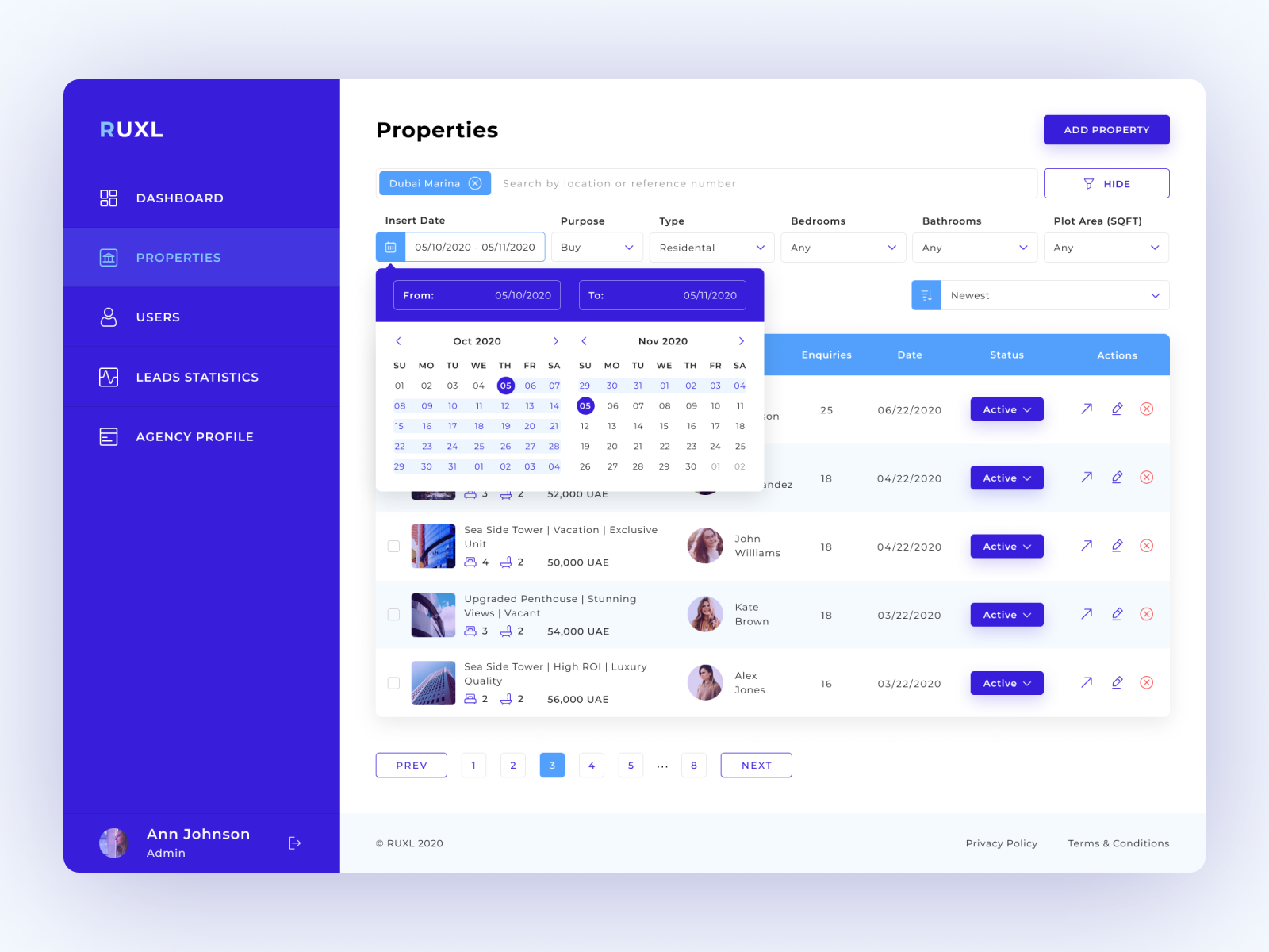 Property Portal Admin Panel by Alexandra Ivanchenko for Globaldev Group ...