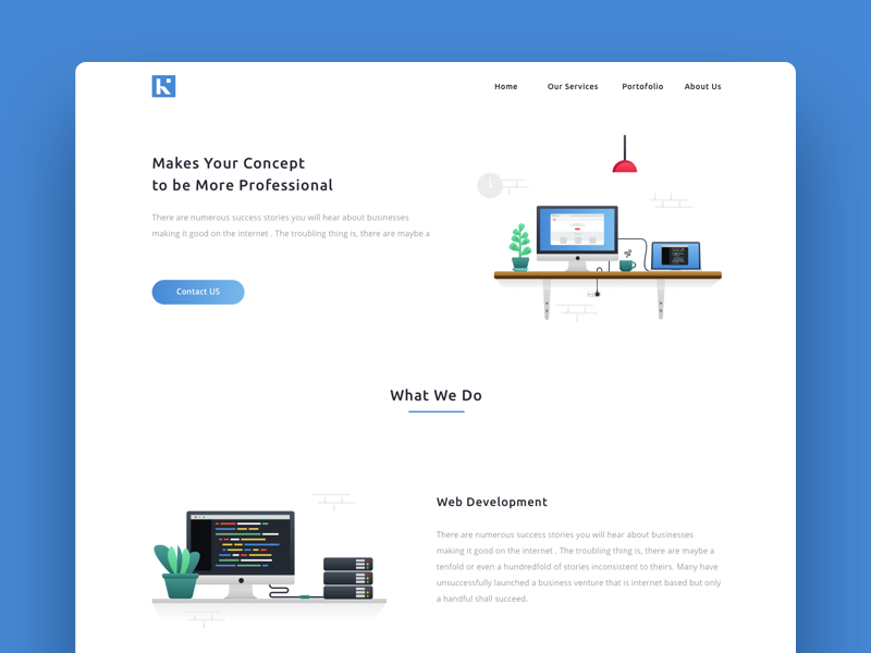 Web Development Studio Landing Page by Bima D. Kurnianto on Dribbble