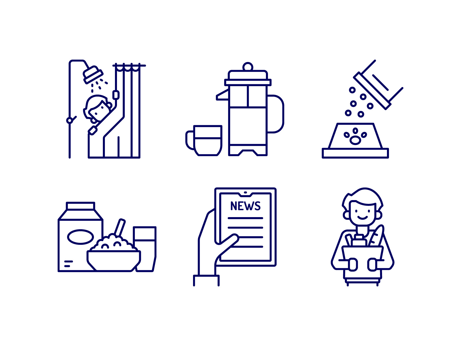 Daily Routine Icons by Hanggoro Candra on Dribbble