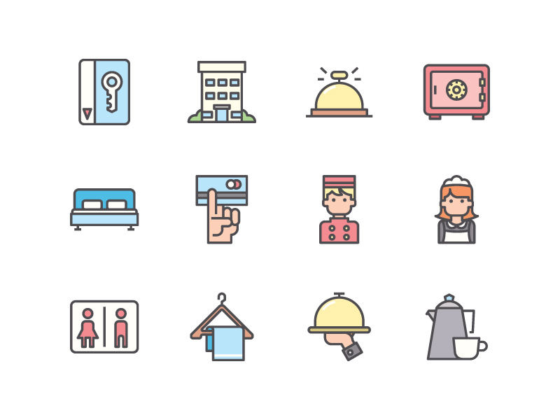 Hotel Icon Set by Hanggoro Candra on Dribbble