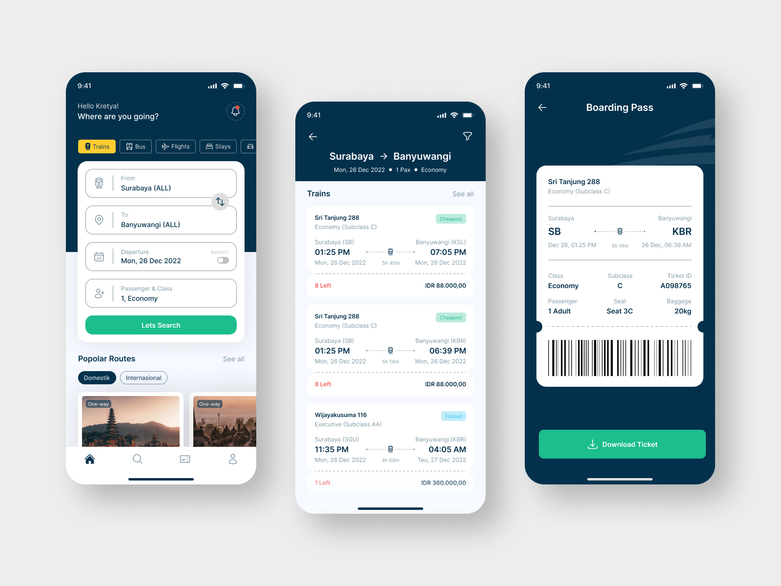 Ticket App - Transportation by arsyadesign on Dribbble