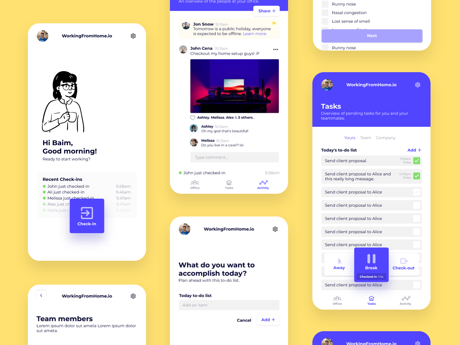 Simple Working From Home App (WIP) by Baim Kamil on Dribbble
