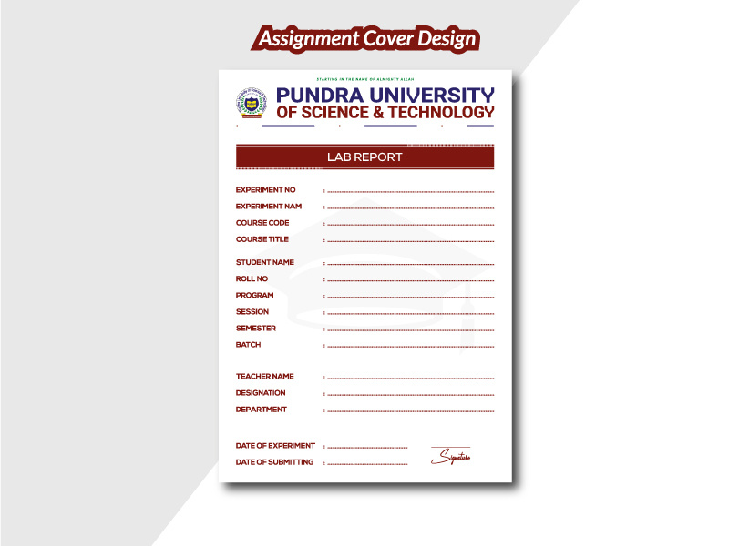 Assignment Cover Design by Md. Mohaymenul Khandaker on Dribbble