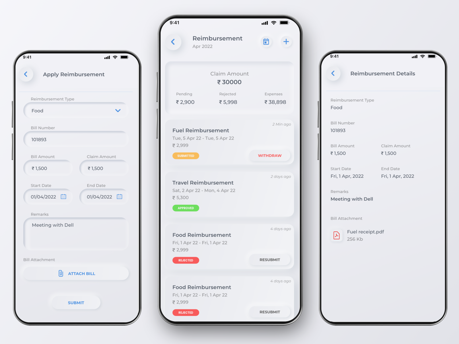 Employee Reimbursement Mobile App by Kulbir Singh on Dribbble