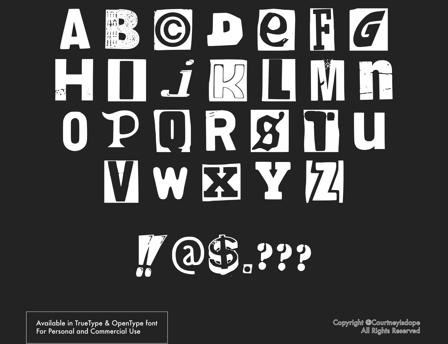 Ransom Note Font by Courtney Howells on Dribbble
