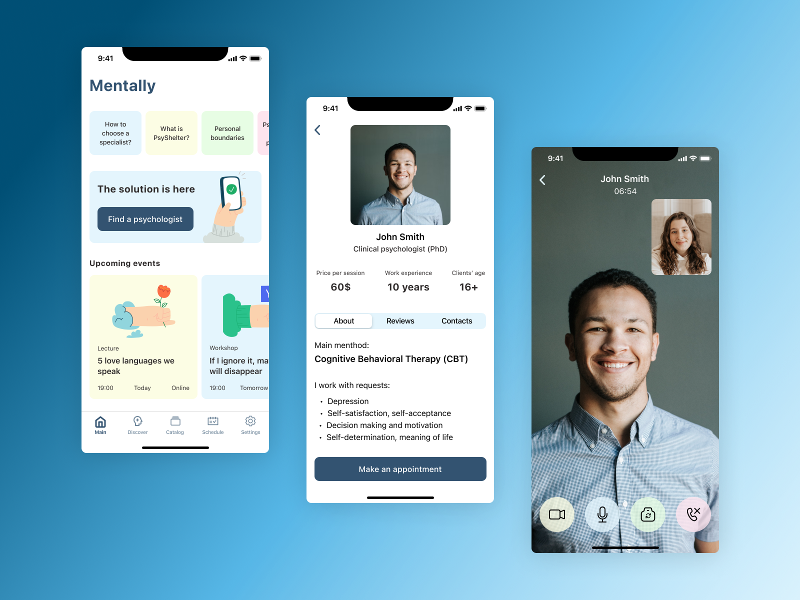 Mentally - psychological help mobile app design ui by Galina Ochirova ...