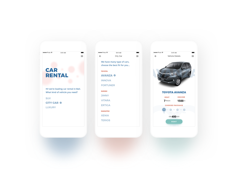 Rental Car Mobile App by Mulya Gunawan on Dribbble