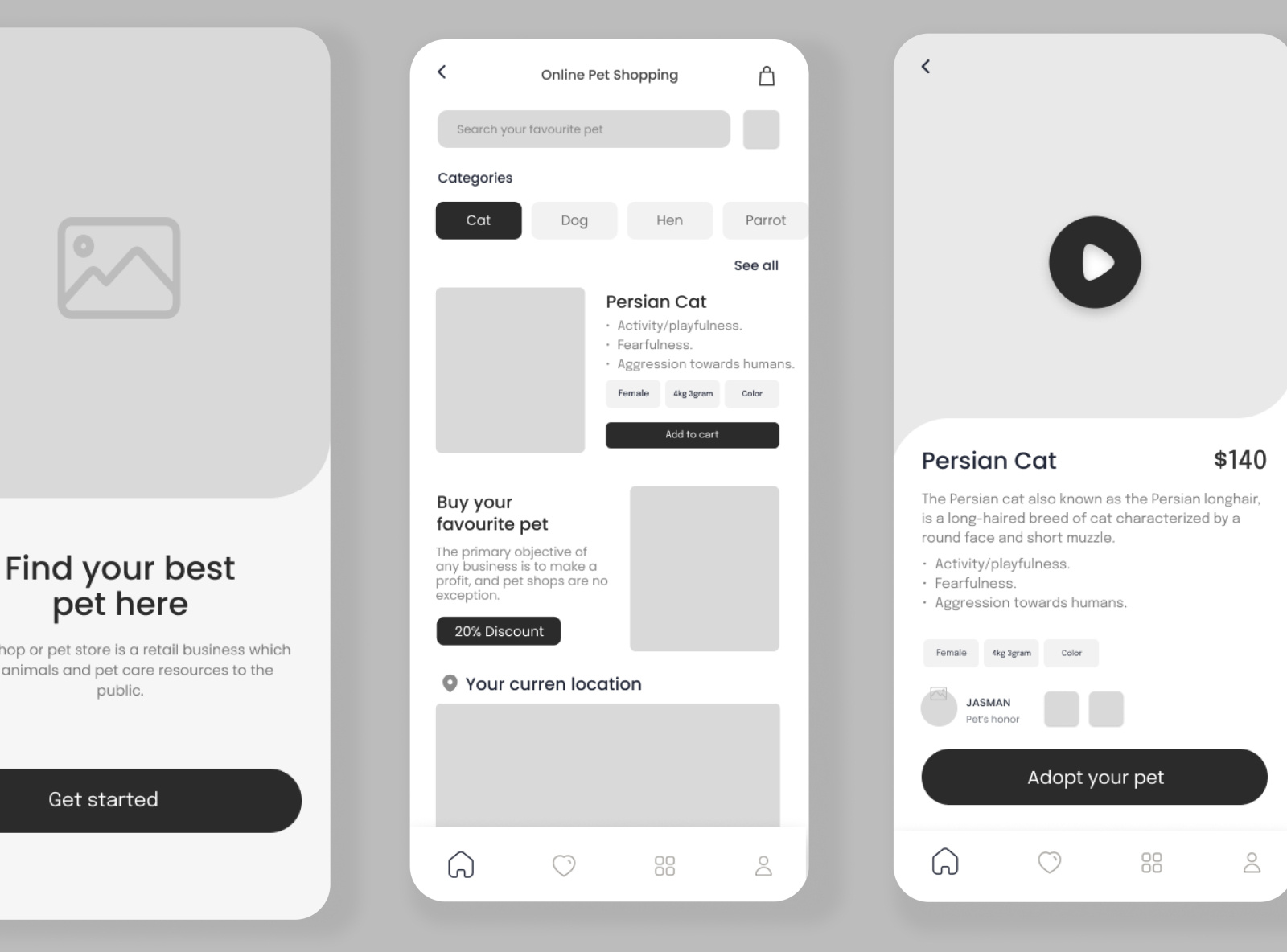 App Wireframe by Nisar Abrar on Dribbble