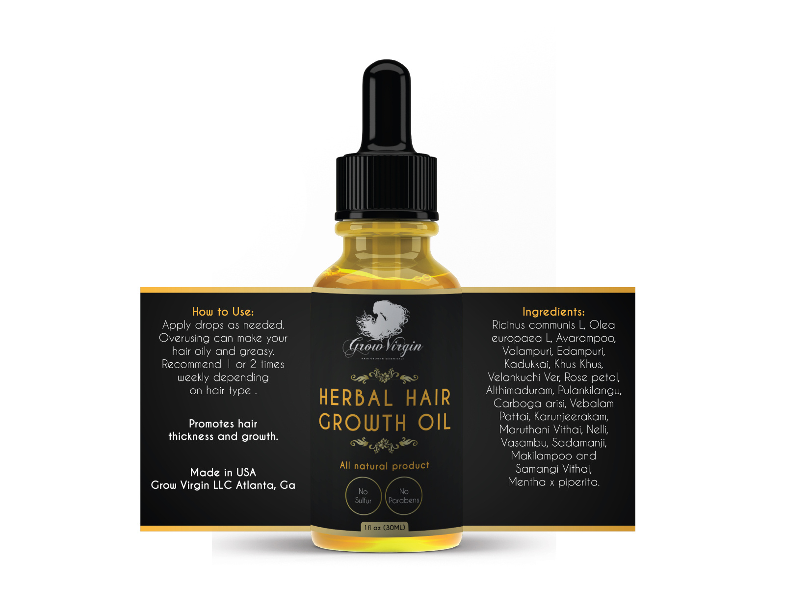 Hair growth oil label design by anukds01 on Dribbble