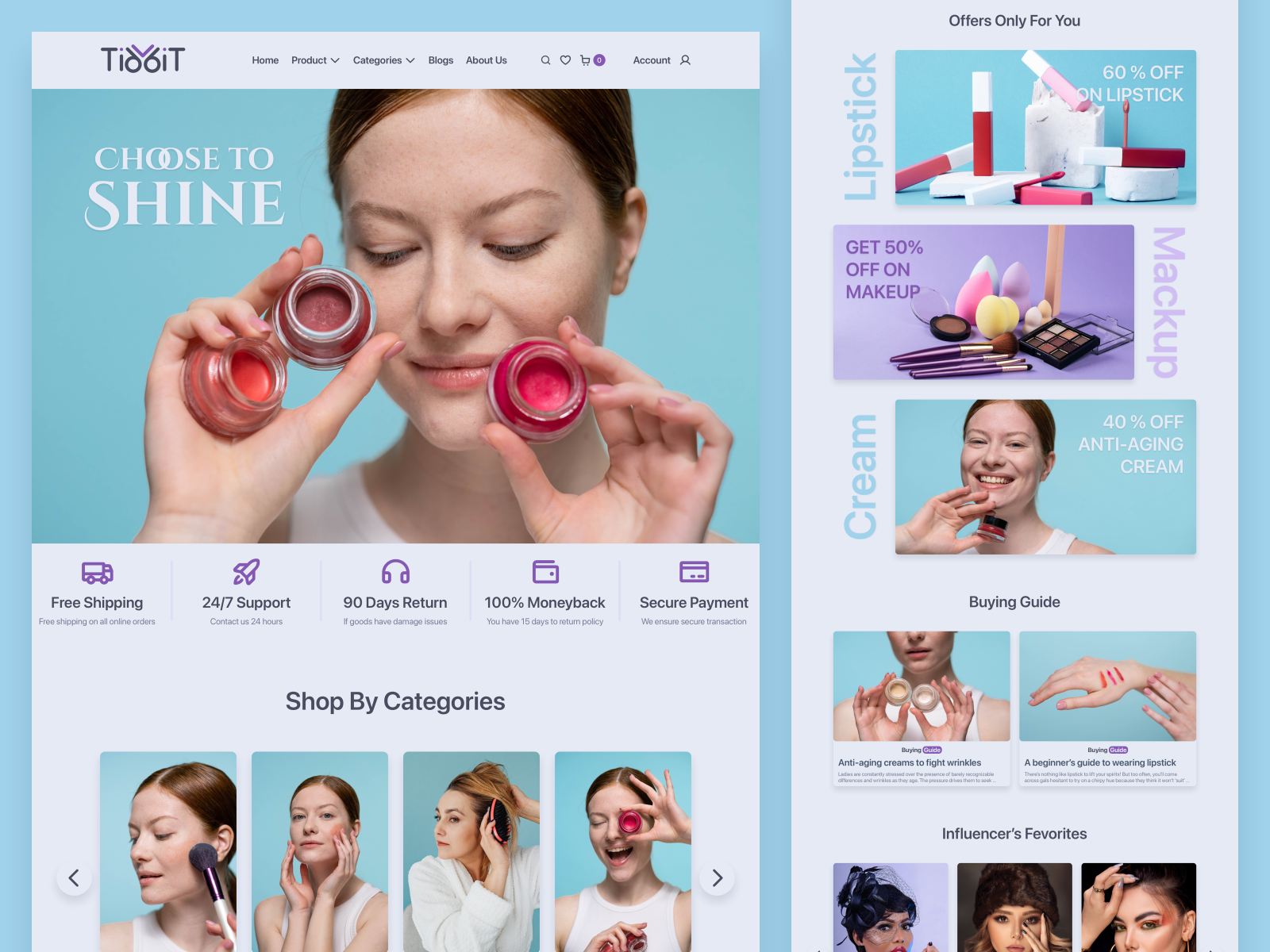 Tidbit - A Cosmetic Brand Landing Page by Kamal Sheta on Dribbble