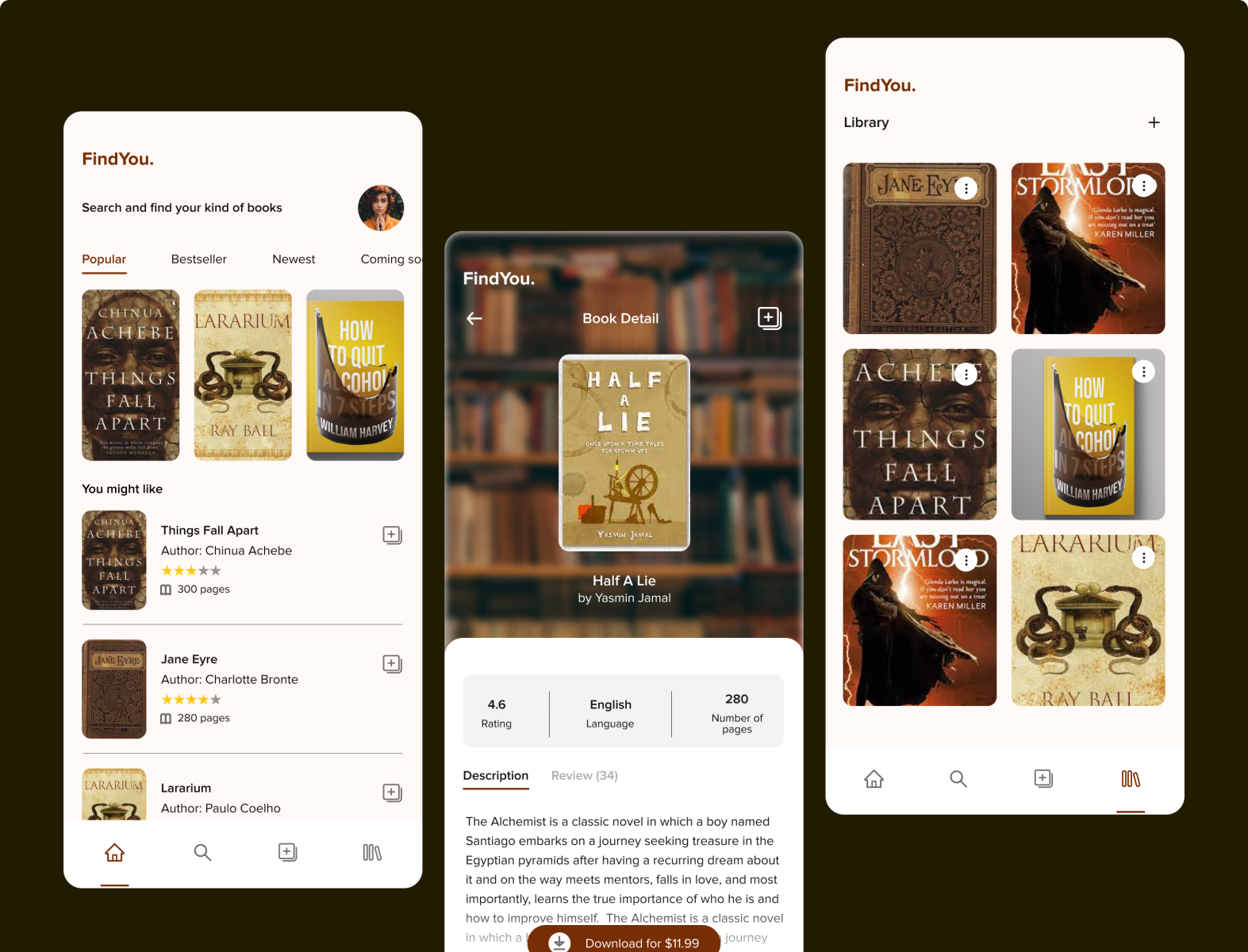 FindYou book app by Roseline Salau on Dribbble