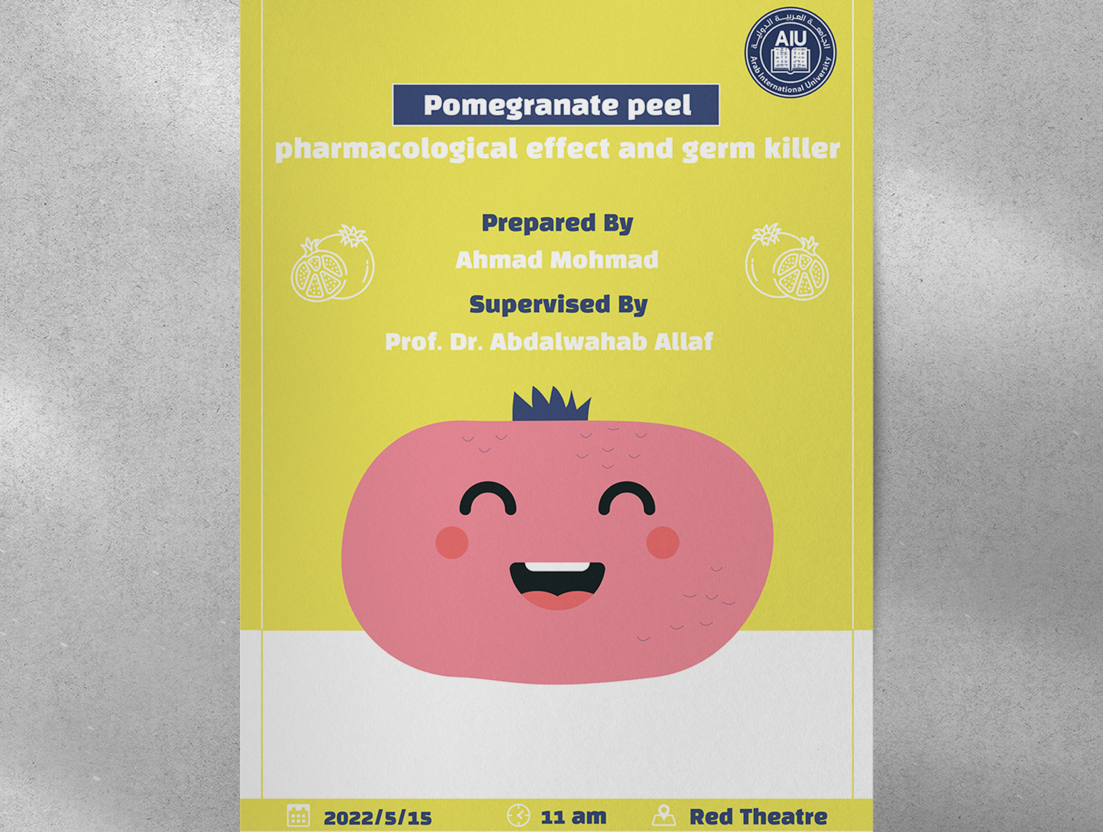 Graduation Project poster pomegranate peel by Nazzer Shallah on Dribbble