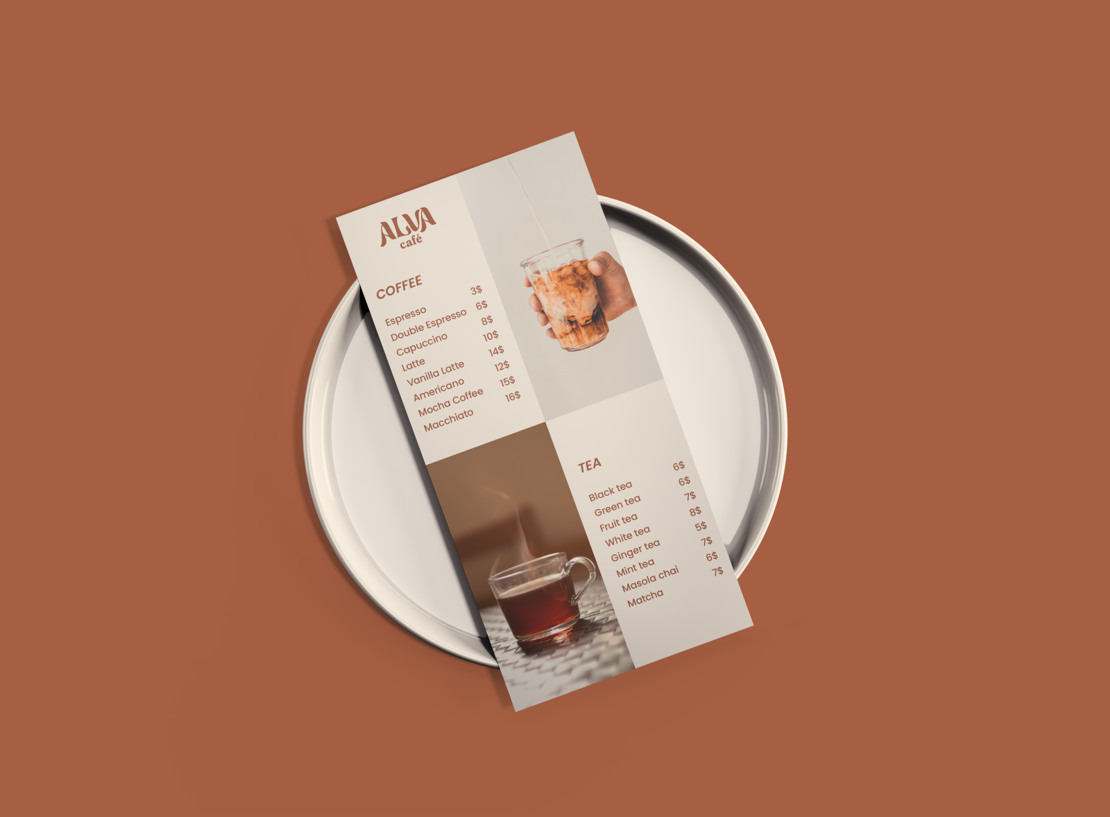 Coffee shop menu design, coffee and tea by lexielogo on Dribbble