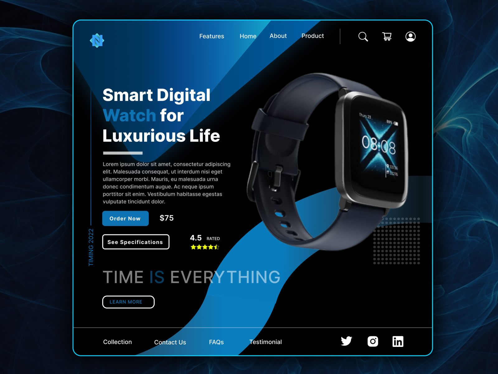 Smart Watch Landing Page | UI Design by Prabhat Saini on Dribbble