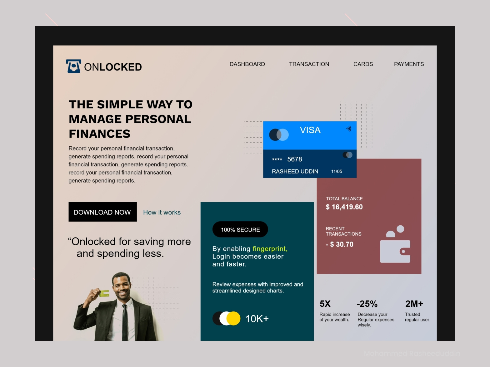 Online digital payment landing page design! by Rasheed uddin on Dribbble