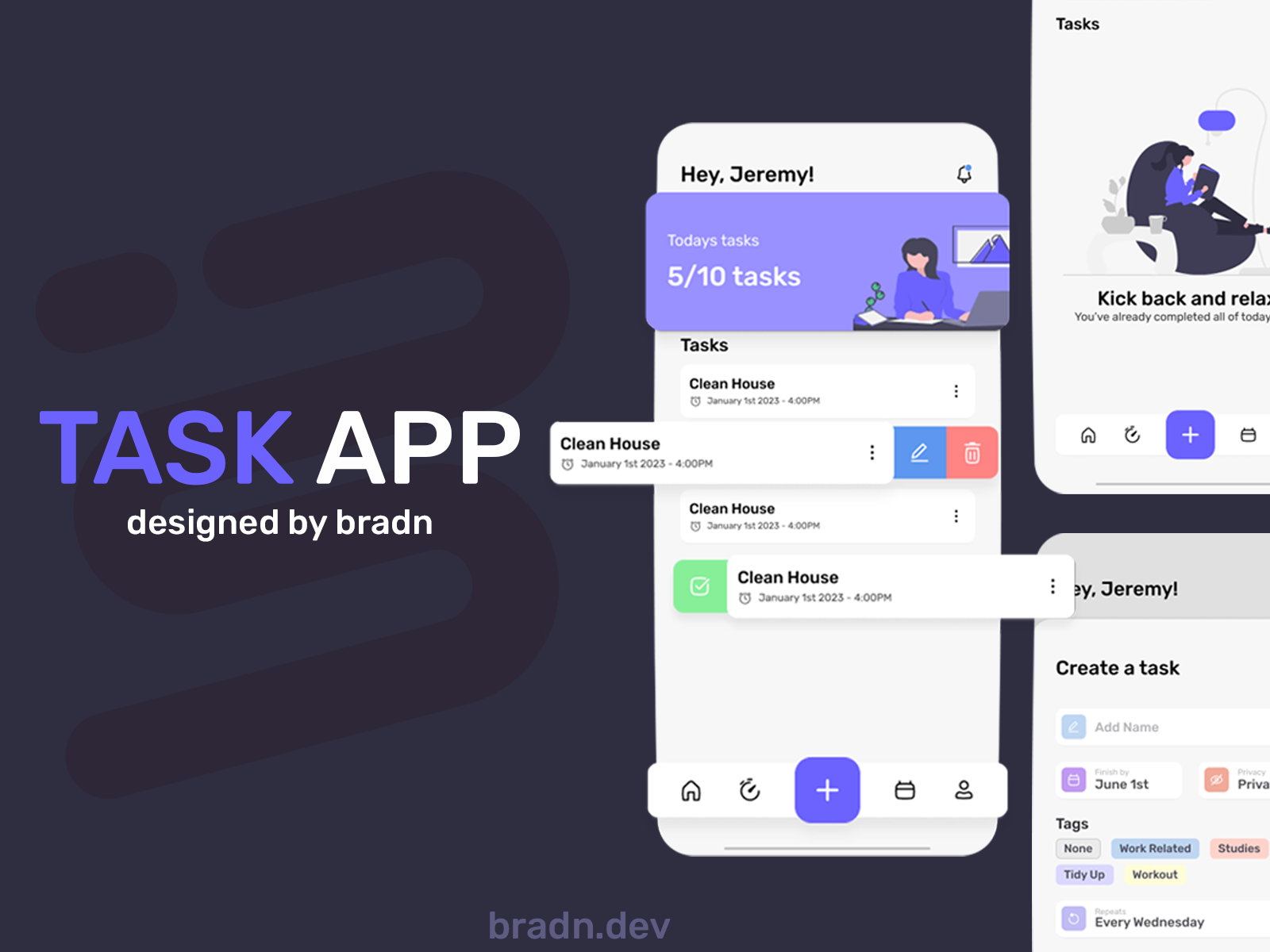 Task Application Design by braden on Dribbble